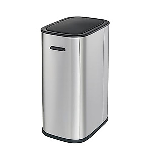 Casa Andrea Milano 14.5-Gallon Soft-Close, Smudge Resistant Trash Can with Automatic Touchless Motion Sensor, Large and Space-Saving