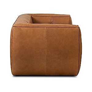 POLY & BARK Capa Sofa in Full-Grain Pure-Aniline Italian Tanned Leather in Saddle Tan