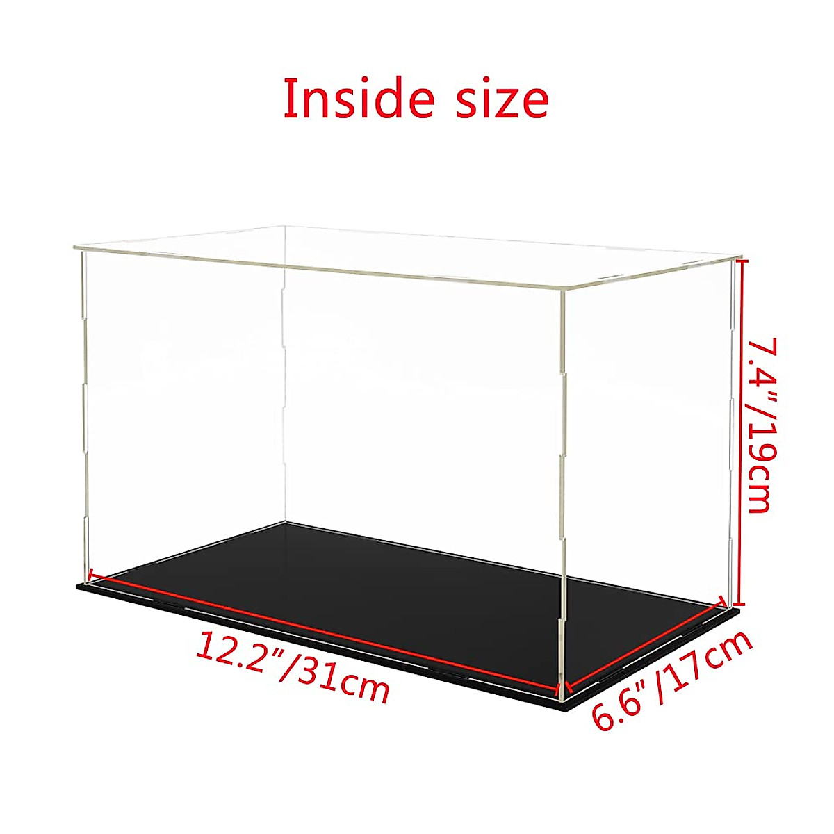 Tingacraft Acrylic Display Case (12.2 x 6.6 x 7.4 inch) for 6 inch 1/12 Action Figure Clear Box for Collectibles, Assembly Required