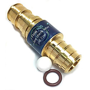 Check Valve 1/2" Brass Barbed, Fits 1/2" (ID) Vinyl Braided Tubing,Premium Quality,Potable H2O,Micro Brew,Fish Aquarium FLTR Pumps,Boat Marine,Hydroponics,RV,Hydronic, Wirsbo/ProPex Tubing