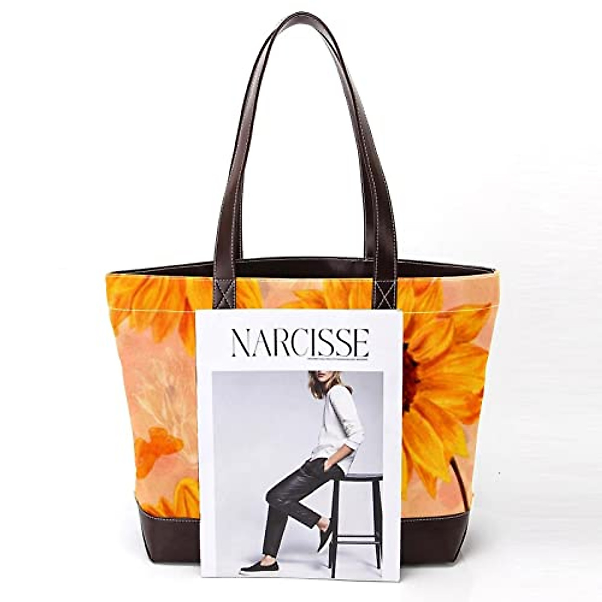 Tote Bag Women Satchel Bag Handbag Stylish Tote Handbag for Women Hobo Bag Fashion Crossbody Bag, Sunflower Butterfly Autumn Vintage