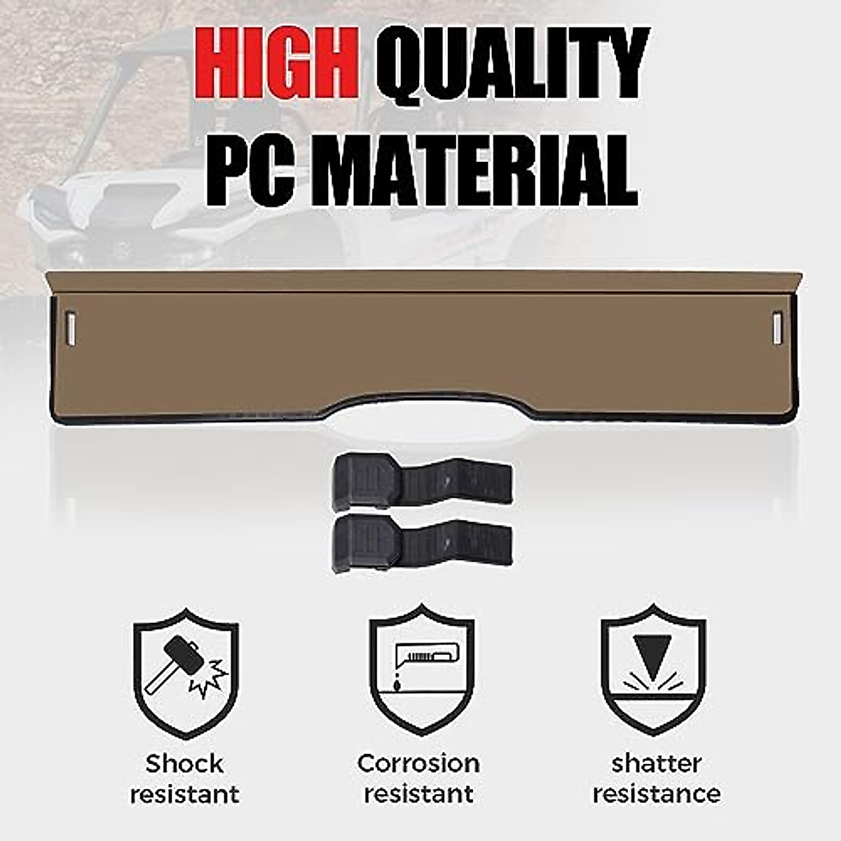 A & UTV PRO Front Dark Tinted Half Windshield for Yamaha Wolverine RMAX2 1000/ RMAX4 1000 2021 2022 2023 Accessories, Hard Coated Vented Window Windscreen, 250x Stronger Than Glass, 1PC
