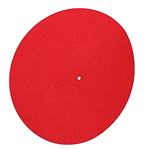 Yibuy 300mm Dia Turntable Slipmat Anti-Static Felt Mat Record Player Pad Red