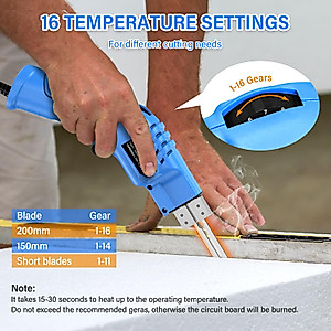150W Foam Cutter Electric,Hot Knife Styrofoam with 8 Blades,Hot Knife Foam Cutter for EPP, EPS, XPS, EVA, EPE, PU, KT Board, Sponge, Nylon