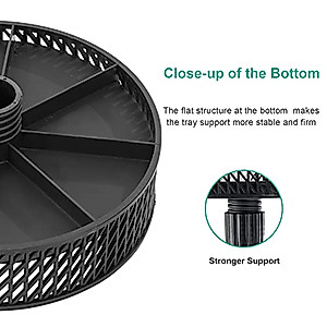 JEAREY 13” Patio Umbrella Table Tray for Beach Umbrella, Portable Round Table Tray with Umbrella Hole for Beach Patio Garden Poolside, Black…