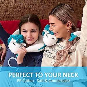 YOUDirect Anime Cute White Dragon Neck Pillow U-shaped Travel Pillow- Doll Plush Toy Haku Dragon Neck Pillow, Soft Plush Dragon Stuffed Doll