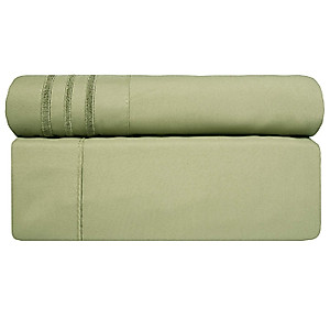 Twin XL Sheets - Breathable Luxury Sheets with Full Elastic & Secure Corner Straps Built In - 1800 Supreme Collection Extra Soft Deep Pocket Bedding Set, Sheet Set, Twin XL, Sage