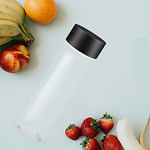 zmybcpack 12 Pack 13.6 OZ (400 ml) Clear PET Plastic Juice Bottles With Black Lids Smoothie Ideal For Milk and Other Beverage