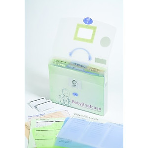 Baby Briefcase Baby Paperwork Organizer, Mint/Periwinkle