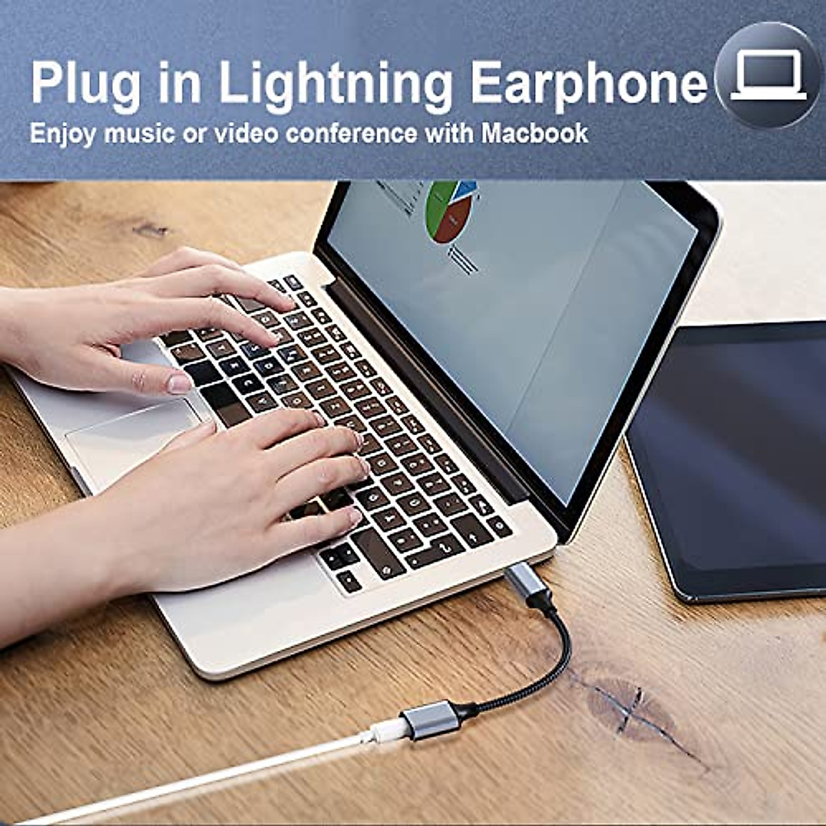 USB C to Lightning Audio Adapter Cable, USB Type C Male to Lightning Female Headphones Cable Converter Fit with iPad Pro 2020/2021, Galaxy S23 S22 S21, Pixel 7 6 5XL 4XL 3, MacBook (Not for Charging)