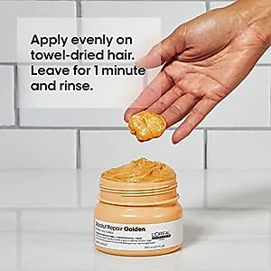 L'Oreal Professionnel Absolut Repair Golden Mask | Repairs Damage & Provides Shine | With Quinoa & Proteins | For Fine to Medium, Dry, & Damaged Hair | 8.5 Fl. Oz.