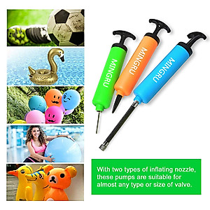 MINGRU Ball Pump for Basketball, Soccer, Volleyball, Rugby, Water Polo Ball & Other Inflatables Air Pump, Needles and Nozzles Included