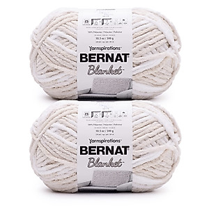 Bernat Blanket Beach Foam Yarn - 2 Pack of 300g/10.5oz - Polyester - 6 Super Bulky - 220 Yards - Knitting/Crochet