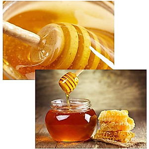 BetterJonny 100 Pieces Household Wooden Honey Dipper Sticks Portable 3 inch Mini Honey Dippers for Honey Jar Dispense Drizzle Honey