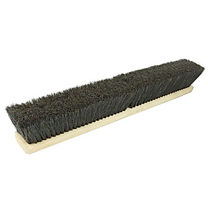 Weiler 42001 18" Block Size, Black Horsehair Fill, Fine Sweep Floor Brush, Natural