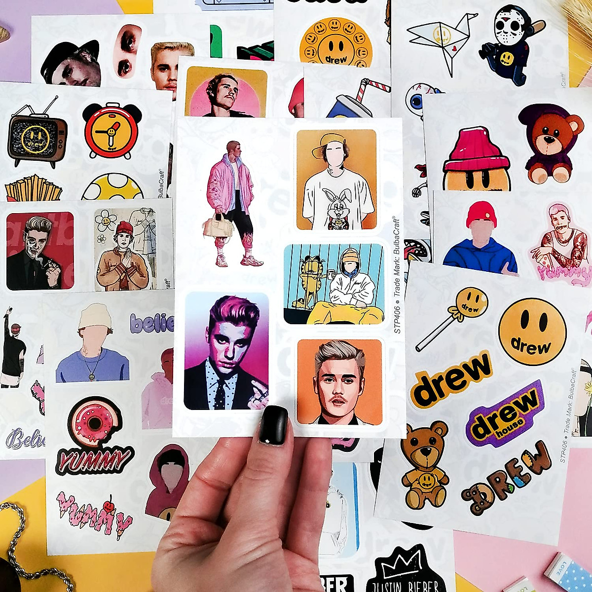 BulbaCraft Pop Singer Stickers - 110pcs R&B Singer Stickers for Teens & Laptops