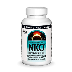 Source Naturals NKO Neptune Krill Oil, Supports Heart Health & Cell Membrane Integrity* 500 Mg - 60 Softgels