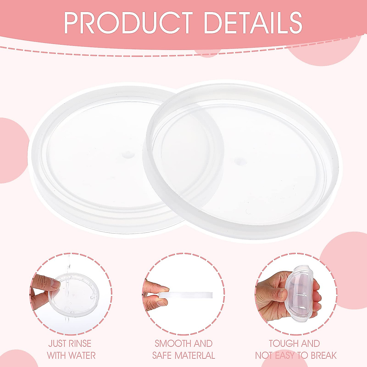 10 Pcs Yogurt Jar Lids for Oui Yogurt, Clear Plastic Yogurt Container Lids Food Storage Replacement Lids Covers Compatible with Oui Yogurt Jars (2.64 Inch)