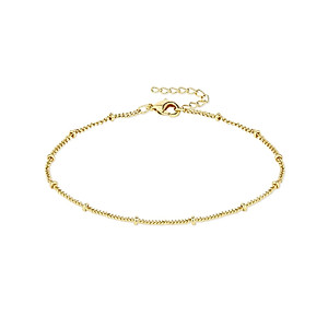 Dainty Satellite Chain Bracelet,Simple Delicate Stacking Satellite Chain Link Bracelets for Women