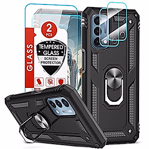 LeYi Oneplus Nord N200 5G Case - Military-Grade with Kickstand, 2-Pack Screen & Camera Protectors, Black