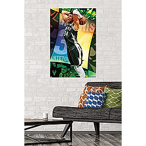 Trends International NBA Milwaukee Bucks-Giannis Antetokounmpo 21 Wall Poster, 22.375" x 34", Unframed Version