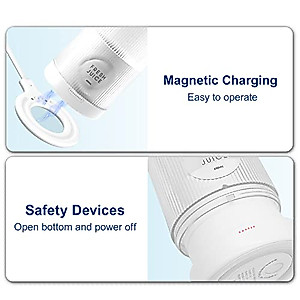 Portable Blender, Personal Blender for Shakes and Smoothies with USB Rechargeable Mini Fruit Juice Mixer, Personal Size Blender for Shakes and Smoothies Mini Juicer Cup Travel 450ML