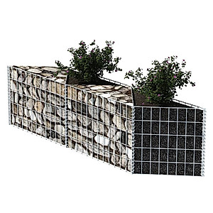 Gabion Basket,Garden Fence Border,Portable Fence,Privacy Fence,Fencing for Yard,Private Fence,Garden Fence for Dogs,for Deck,Patio,Backyard,Outdoor Pool,Porch, Galvanised Steel