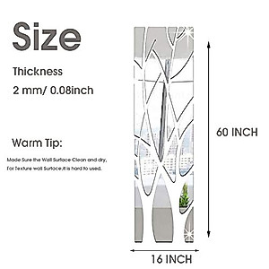 CrazyDeal Family Tree Wall Decor Abstract Wall Art 3D DIY Acrylic Decorative Mirror Wall Stickers for Living Room Bedroom Kitchen The Home Modern Decorations 60x16 inch