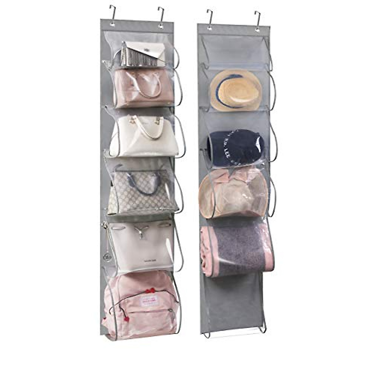 KIMBORA 12 Extra Large Pockets Shoe Organizer and 2 Packs Hanging Purse Organizer