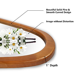 WallBeyond Asymmetrical Mirror, Irregular Mirror Full Length, Boho Wall Mirrors Decorative for Bedroom Living Room Entryway Hall, Mid Century Modern Decor 48" H x 22" W