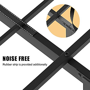 Shintenchi Full Size Bed Frame with Headboard and Footboard, Full Metal Bed Frame Mattress Foundation with Under Bed Storage, Steel Slats, No Box Spring Needed, Noise Free