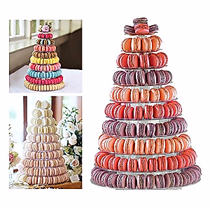 SHINA 1pcs 10 Tier 4" - 13" Dia Macaron Cake Tower Display Stand for French Macarons