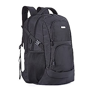 50L Travel Laptop Backpack Fits Up to 19 Inches Notebook Computer TSA Durable College School Bookbag with USB Charging Port &Raincover