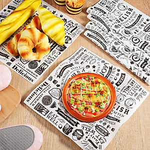 Deli Wax Paper Sheets Grease Resistant Tray Basket Liners Square Hot Dog Wrappers White Newsprint Paper Water and Grease Proof Sandwich Wrapping Paper for Food Baking, 12 x 12 Inch (200, White)