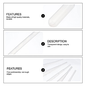 LALAFINA 50pcs Lip/Tool Pipette Pipettes Plastic Eye Makeup Experiment Laboratory Transfer Dropper Oils Liquid Squeeze Lotion Oil Useful Droppers Injector White Good Disposable