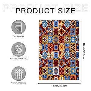 Double-sided garden flag Mexican Talavera Ceramic Tile Pattern Outdoor Flag Garden Flag Yard Outdoor Decoration （12×18in）.