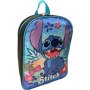 Ruz Stitch Unisex 15" Backpack (Black-Blue)