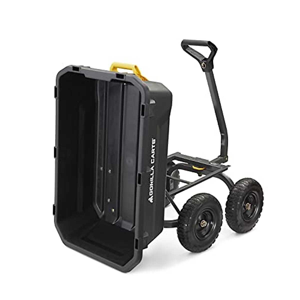 Gorilla Carts 7GCG-NF 7 Cu. Ft. Heavy-Duty Poly Garden Dump Cart with No-Flat Tires, Black (Amazon Exclusive)