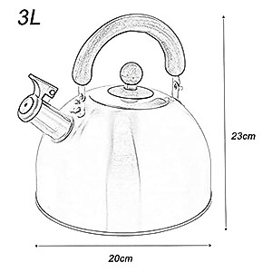 XENITE Classic Kettle Whistling Kettle for Gas Hob Stainless Steel Whistle Teapot for Stove Large-Capacity Teapot for Kettle Kitchen Ergonomic Heat-Resistant Handle Induction Hob Kettle Teapots (Colo