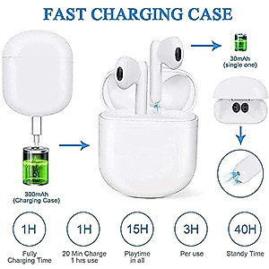 Wireless Earbud Bluetooth 5.0 Headphones Noise Cancelling Air Buds Pods 3D Stereo Ear pods in-Ear Ear Buds with Deep Bass Earphones Sport Headsets for Android/Samsung/Apple iPhone