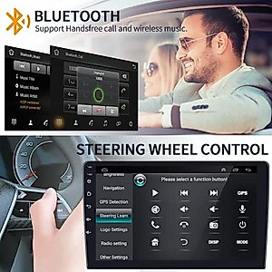 2023 Android 11 Double Din Car Stereo with Wireless Apple Carplay Android Auto, Hikity 10 Inch Touch Screen Car Radio with HiFi/BT/GPS Navigation Support Fastboot Backup Camera WiFi Connection