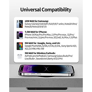 Eazpower Invisible Wireless Charger - 40MM(1.57") Under Desk Wireless Phone Charger - Hidden Charging Pad Under Table for iPhone 14/13/12/11 and Samsung Galaxy S23/S22/S21 (Adapter Included)