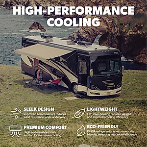 Dometic Penguin II Low Profile Rooftop Air Conditioner | 13.5k BTU AC with Ducted and Non Ducted Application | Portable Air Conditioner for RVs, Trailers, and Campers-Black