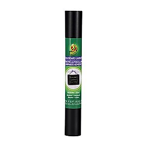 Duck Brand Deco Adhesive Laminate Shelf Liner, Chalkboard, 12 Inches x 10 Feet (283395) , Black