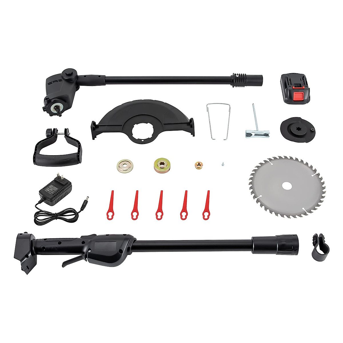 300W Cordless Grass Cutter, Electric Rechargeable Grass Trimmer with Brushless Motor, 6000Rpm No-Load Speed, 1500Mah Battery Powered Handheld Weed Wacker Edge String Trimmer for Garden Lawn Yard