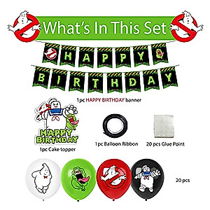 Ghost party supplies birthday, Ghost party supplies Set includes ghost happy birthday banner, ghost cake topper, ghost balloons, ghost party decorations for ghost birhtday themed party