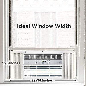 MIDEA EasyCool Window Air Conditioner - Cooling, Dehumidifier, Fan with remote control - 6,000 BTU, Rooms up to 250 Sq. Ft. (MAW06R1BWT Model) (Renewed)