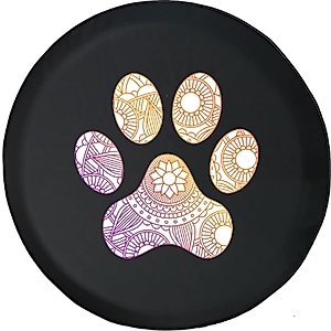 Camper Tire Covers Mandala Paw Print Dog Custom Car Spare Tire Covers Size 30 to 31 Inch