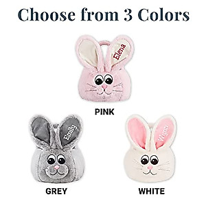 Let's Make Memories Personalized Easter Basket - Fuzzy Bunny Plush - Easter Basket for Kids - Pink