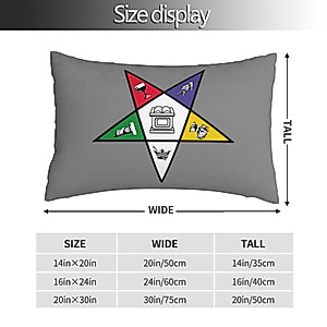 REFYLD OES Eastern Star Throw Pillow Case 14x20 16x24 20x30 Inch Pillow Covers for Bed Sofa Car Office Pillow Case